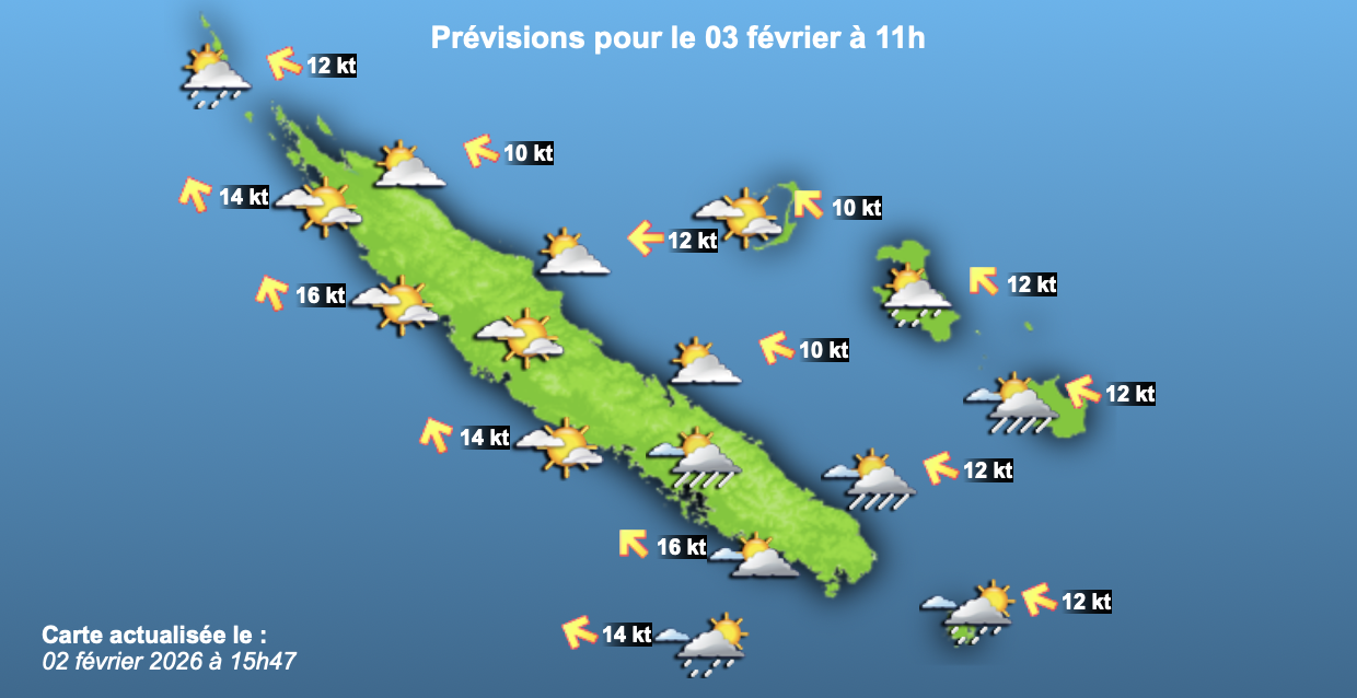 Météo : instabilité orageuse et alizé soutenu sur la Nouvelle-Calédonie ...