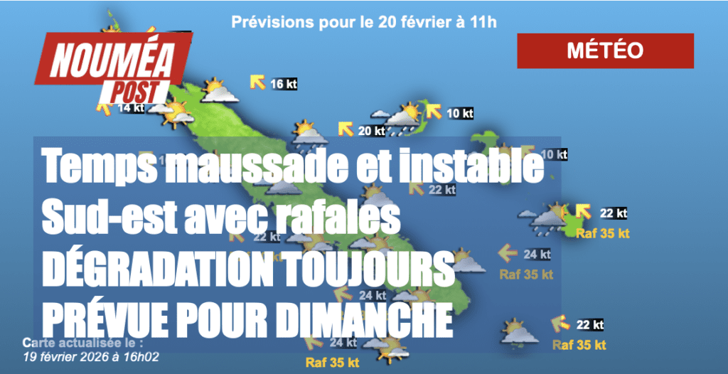 MÉTÉO : TEMPS INSTABLE ET FORT VENT DE SUD-EST - NoumeaPost